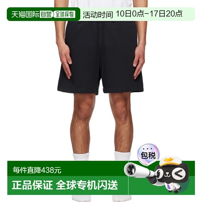 1h可退 香港直邮SKIMS 男士 黑色 Cotton Fleece Relaxed 短裤 BO