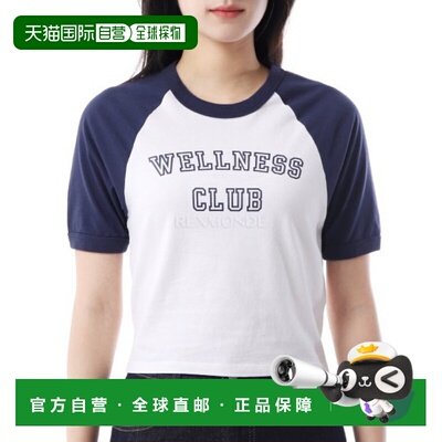 韩国直邮Sporty&Rich Wellness Club 植绒婴儿T恤 - 白色/深海军