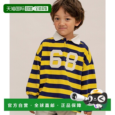 1h可退 日本直邮BREEZE 儿童撞色长袖 Polo 衫 J406115