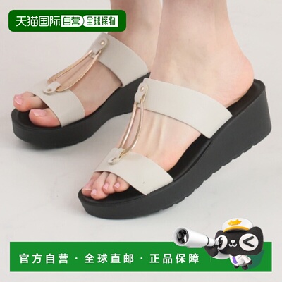 日本直邮VIVIAN COLLECTION 女士 金色装饰厚底坡跟凉鞋 V24041SM