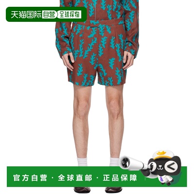 1h可退 香港直邮zegna 杰尼亚 男士 橙色 & 蓝色 Stampa 短裤 987