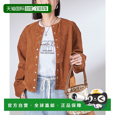 1h可退 日本直邮SHIPS 女士 山羊绒仿麂皮无领短款夹克 314050853