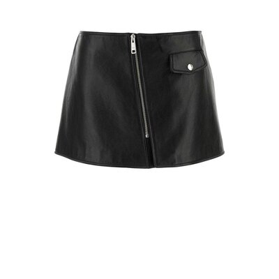 Prada 普拉达 女士 拉链皮革迷你裙 51893SOOO11KD