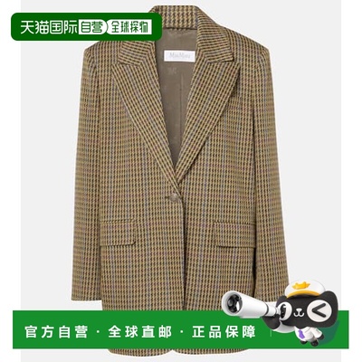 1h可退 香港直邮MaxMara 麦斯玛拉 女士 Atlanta 千鸟格羊毛混纺