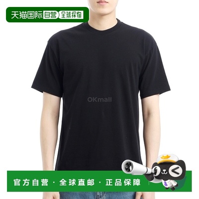 韩国直邮AURALEE 无缝圆领纯棉T恤 黑色 (A00T01ST) 短袖