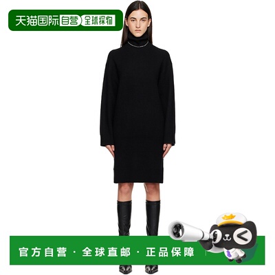 1h可退 香港直邮潮奢 toteme 女士 黑色 Broad Turtleneck 连衣裙