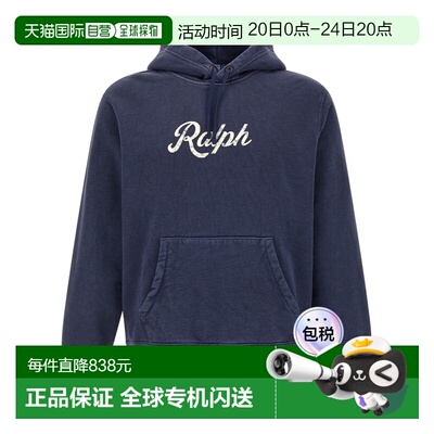 1h可退 香港直邮Polo Ralph Lauren 复古印花连帽卫衣 710A13054