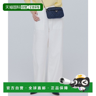 日本直邮23区 可水洗的粗斜纹弹力阔腿裤 [234613EW015957]裤子