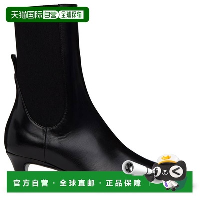 1h可退 香港直邮潮奢 toteme 女士 黑色 The Mid Heel 踝靴 21490