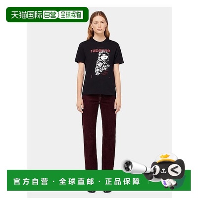 香港直邮Paco Rabanne 印花圆领T恤 24SJTE140CO0481短袖