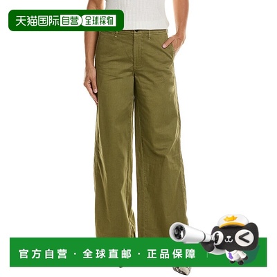 自营 rag & bone Sofie 宽腿斜纹棉布裤 - 绿色 美国奥莱直发