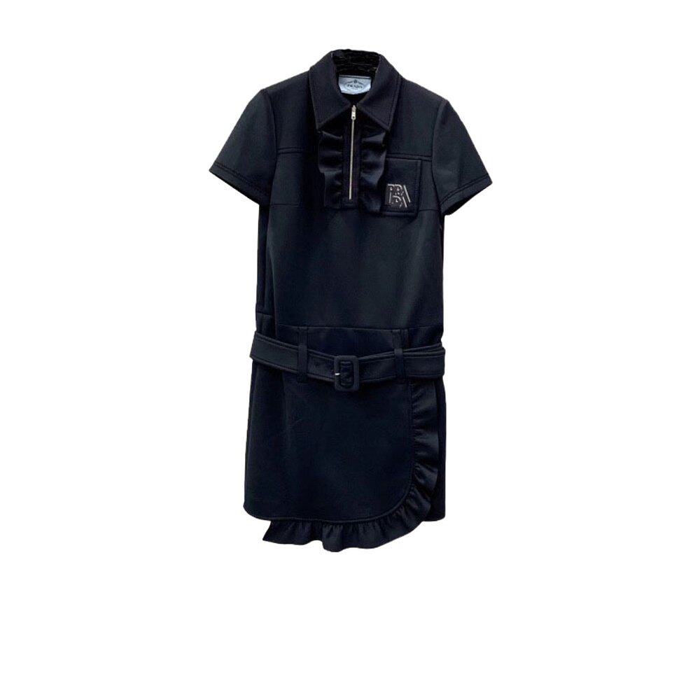 Prada 荷叶边修身连衣裙 P37R711S21F0806#