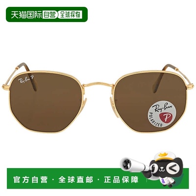 自营ray-banRay Ban Hexagonal Flat Lenses Polarized Brown Uni