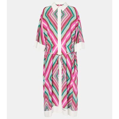 潮奢 Valentino 华伦天奴 女士 Rhombus 75 真丝衬衫式连衣裙