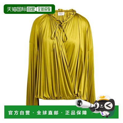 1h可退 香港直邮Saint Laurent 圣罗兰 女士 上衣 green绿色 舒适