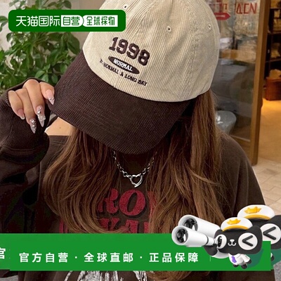 1h可退 日本直邮WEGO 女装 1998 logo 灯芯绒休闲帽 宽松 adjusta