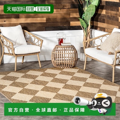 自营nuLOOM Sabina Diamond Trellis 室内/室外地毯 - 棕色 【美