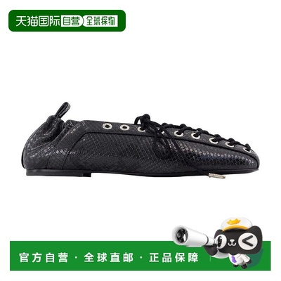 香港直邮GANNI 女士芭蕾乐福鞋 S3156 AW2025 黑色 Ganni Eyelets