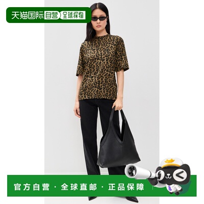 1h可退 香港直邮ANINE BING 女士 Avi 豹纹T恤  舒适时尚