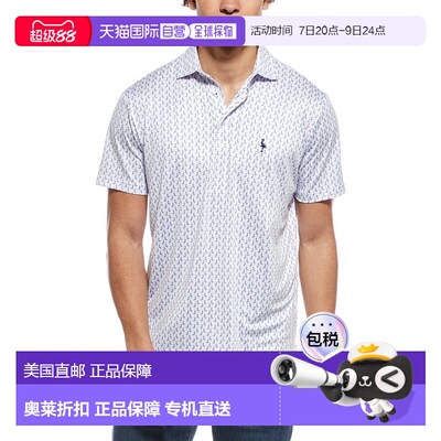 自营TailorByrd Flamingos Printed Performance Polo Shirt - bl