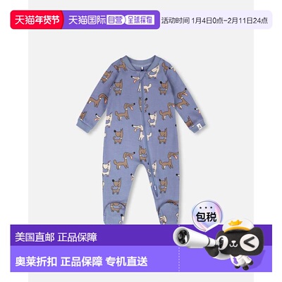 自营deux par deuxOrganic Cotton Baby One-Piece Pyjama Blue D
