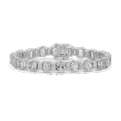 自营genevive纯银彩色方晶锆石网球手链 - 银色 【美国奥莱】直发