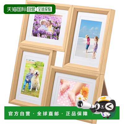 【日本直邮】HAKUBA 相框 Chululu P02 原木 4格 AMZFCHLP02NT4