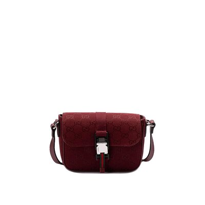 GUCCI 男士斜挎包 802100FADUT6246 AW2024 红色 迷你GG单肩包