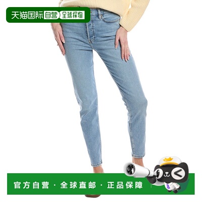 自营 redoneRE/DONE Mid 90S High-Rise Skinny Jean - blue 美国