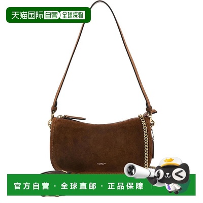 香港直邮COACH 女士斜挎包 CCC37BROWN AW2025 深棕色 Waverly 拉