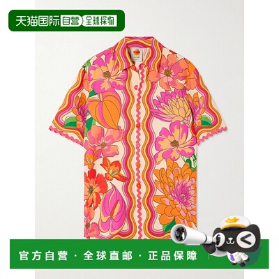 1h可退 香港直邮FARM RIO 女士 Spring Affair 印花亚麻混纺衬衫