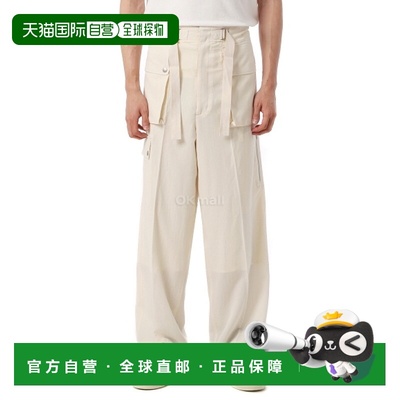 韩国直邮AURALEE 轻薄棉质羊毛维耶拉工装裤 象牙白 (A25SP03KV)