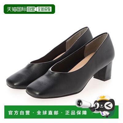 【日本直邮】SFW Liberty 娃娃方头 5 厘米粗跟高跟鞋1136黑色 Pe