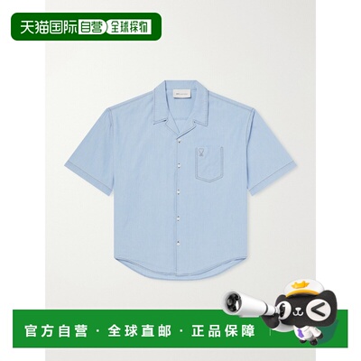 香港直邮Ami Paris 男士 Logo刺绣棉/青年布衬衫 HSH833CO0221