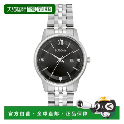 自营bulova宝路华女式经典黑色表盘手表-白色 美国奥莱直发