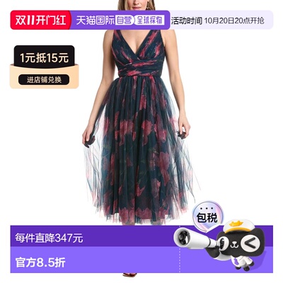 自营Rene Ruiz Sleeveless Plunging Neckline Textured Gown - b