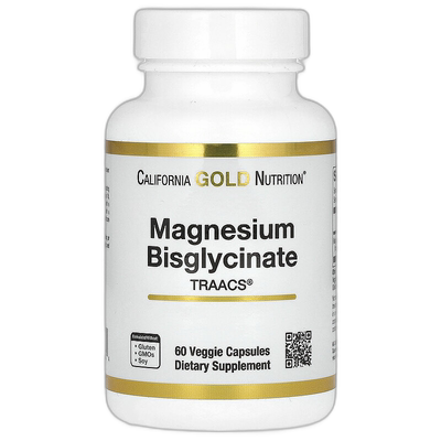 香港直发iHerb California Gold Nutrition双甘氨酸镁胶囊60粒