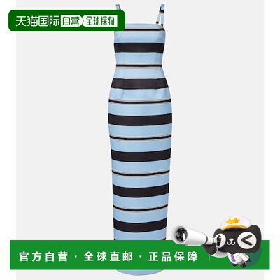 香港直邮EMILIA WICKSTEAD 女士 Regina 条纹塔夫绸罗缎长款连衣