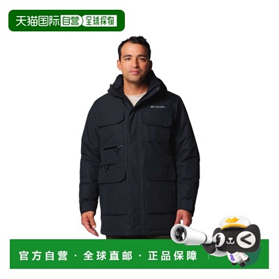 自营欧洲直邮Columbia Landroamer男士黑色聚酯纤维连帽派克大衣