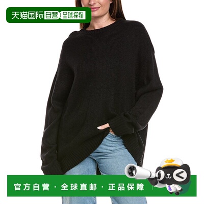 自营WeWoreWhat Oversized Crewneck Sweater - black 美国奥莱直