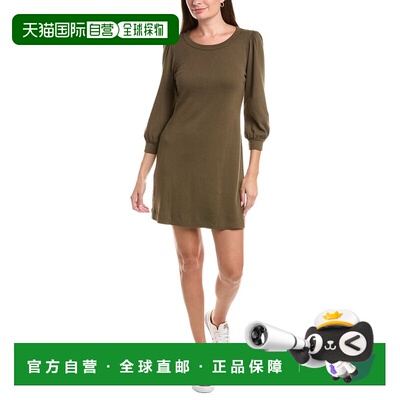自营Michael Stars Sinclair泡泡袖t恤连衣裙-棕色 美国奥莱直发