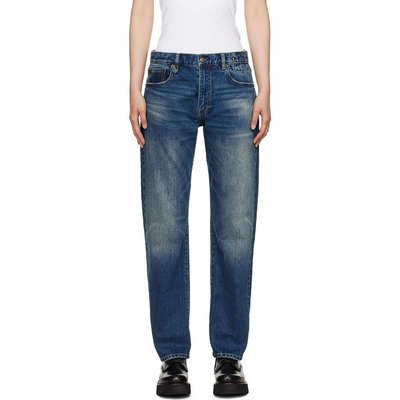 潮奢 R13 女士 蓝色 Cuffed Romeo 牛仔裤 R13WD113D160A