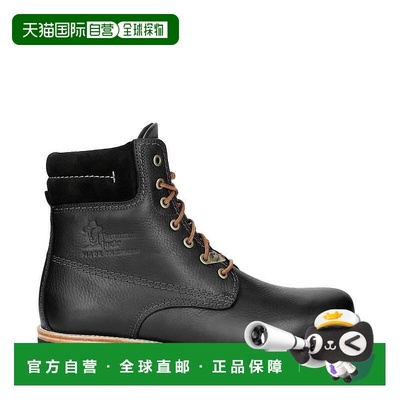 自营 panama jack巴拿马杰克03 C27男式靴子黑色防水皮革蕾丝徒步