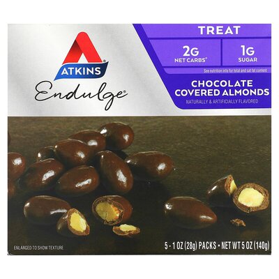 香港直发Atkins巧克力脆皮巴旦木香脆酥甜满口清香解馋饱腹无添加