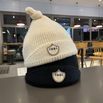 婴儿冬季保暖毛线针织帽