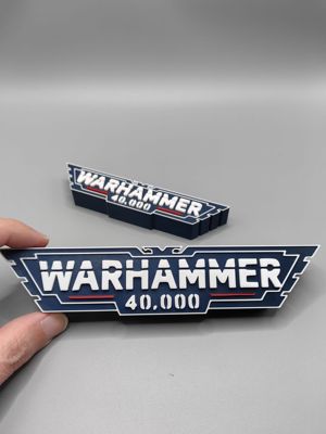 战锤 40K Warhammer Logo 立体字体 立牌 铭牌 标志 高颜值 摆件