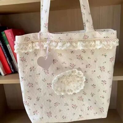 Korean Ins Sweet Flower Print Shoulder Handbags Women All Ma