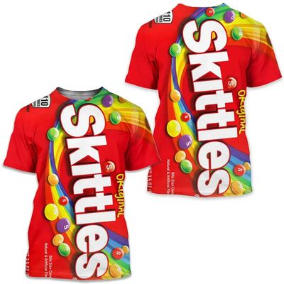 Funny Snack Graphic T Shirts Skittles Candy 3D Print T Shirt