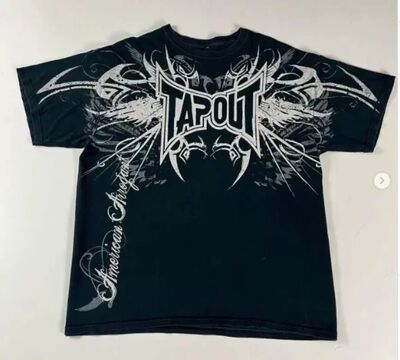 Streetwear Tapout T Shirt Y2K Mens Hip Hop Letter Graphic Pr