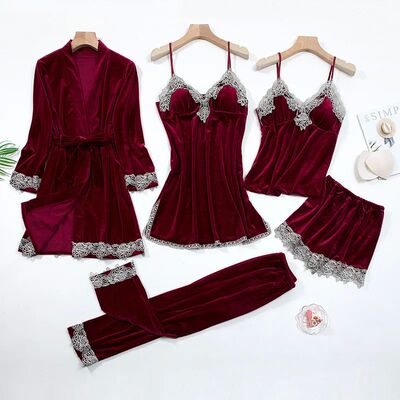 Sexy Lace Nightwear Pajamas Suit Intimate Lingerie Women Vel